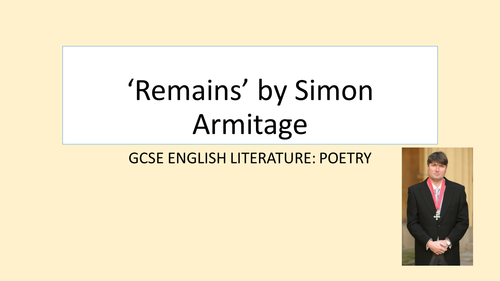 Aqa Gcse English Literature Remains By Simon Armitage Teaching Resources