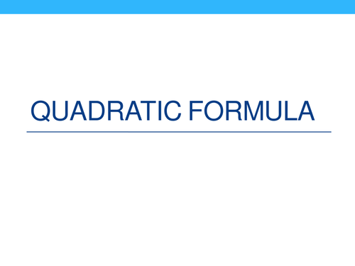 Quadratic Formula Introduction | Teaching Resources Quadratic Formula Introduction | Teaching Resources