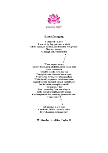 Ever-Changing Poem | Teaching Resources