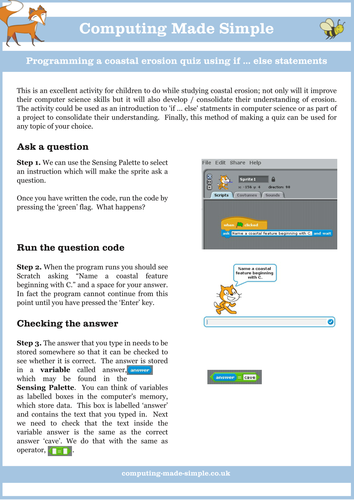 Scratch Introduction To Computing Using The If Statement Ks3 Programming Coding Scripts