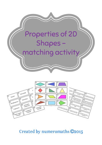 Properties of 2D Shapes - Matching Activity | Teaching Resources Properties of 2D Shapes - Matching Activity | Teaching Resources