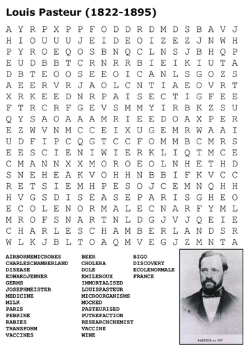 Louis Pasteur Word Search | Teaching Resources