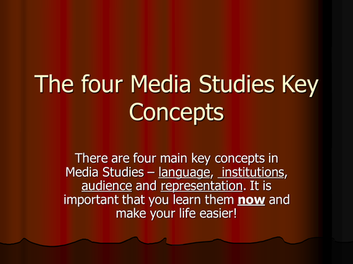 Key Concepts in Media Studies | Teaching Resources