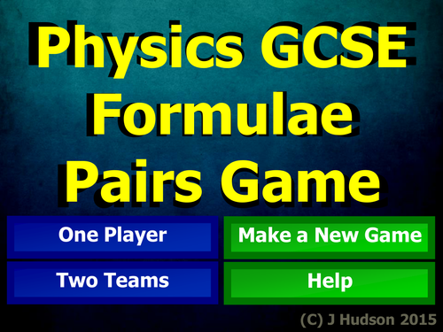Physics Formulae GCSE IWB Matching Pairs Game | Teaching Resources