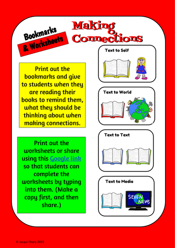 Making Connections Reading Comprehension strategy pack by sharpjacqui ...