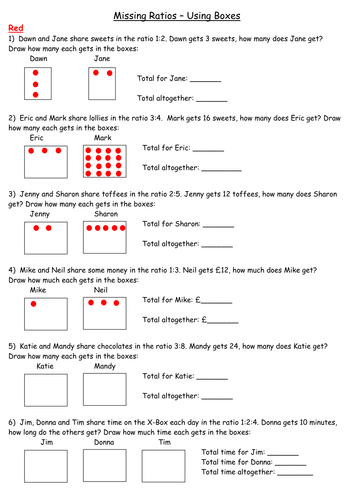Missing parts of ratios | Teaching Resources