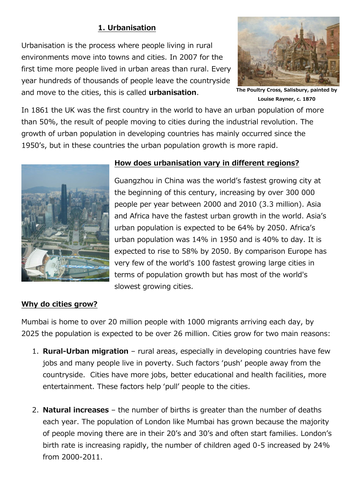 GCSE Geography Revision: Challenges of the Urban World | Teaching Resources
