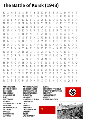 The Battle of Kursk Word Search | Teaching Resources