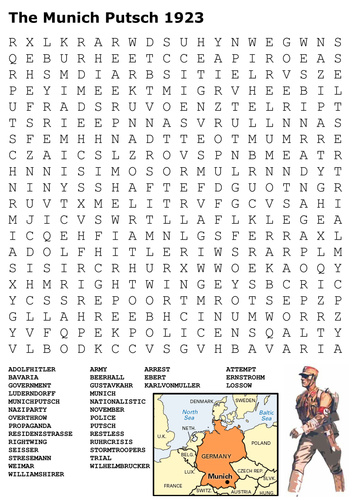 The Munich Putsch (Beer Hall) Word Search | Teaching Resources