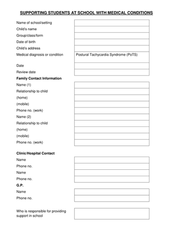 Postural Tachycardia Syndrome (POTS) | Teaching Resources