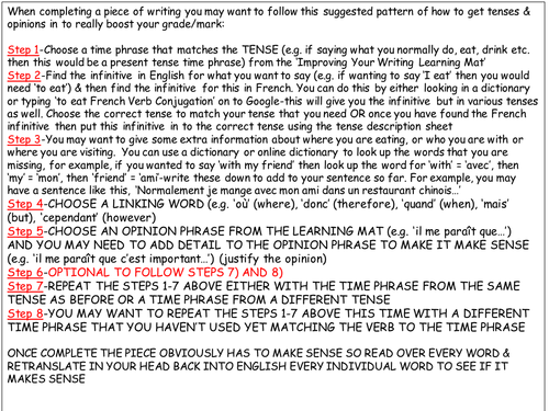 French Paragraph-Builder | Teaching Resources