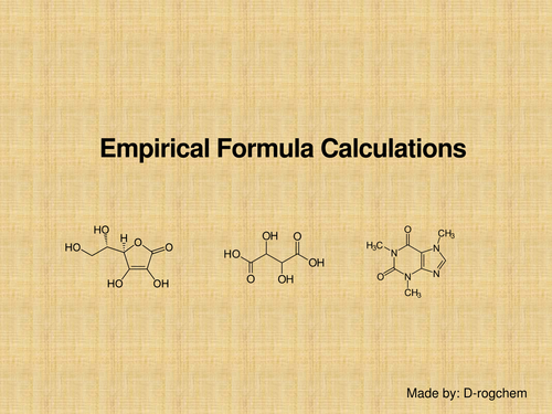 Chemistry: empirical formula calculations | Teaching Resources