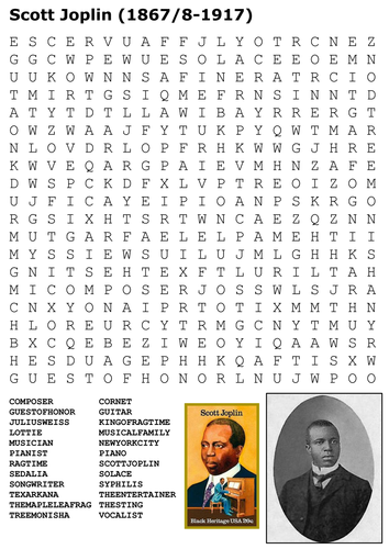 Scott Joplin Word Search | Teaching Resources