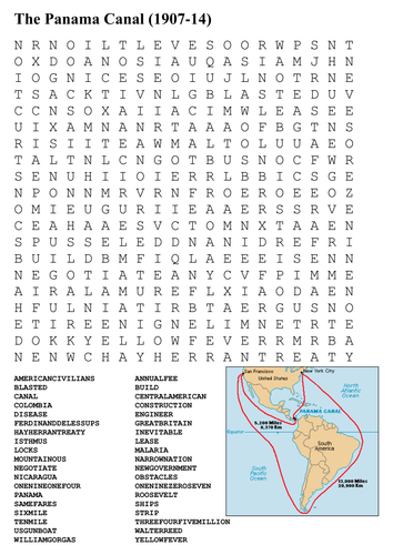 The Panama Canal Word Search | Teaching Resources