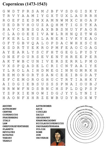 Copernicus Word Search | Teaching Resources