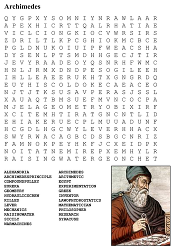 Archimedes Word Search | Teaching Resources