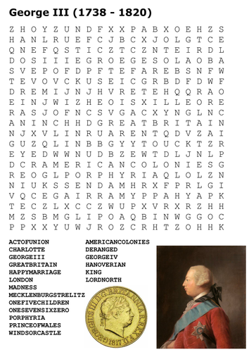 George III Word Search | Teaching Resources
