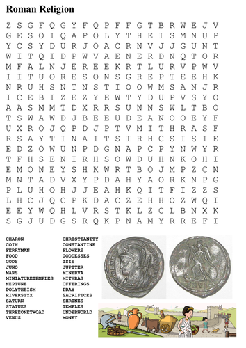 Roman Religion Word Search | Teaching Resources