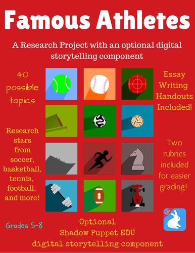 Famous Athletes/Sports Stars Research Project + Digital Storytelling ...