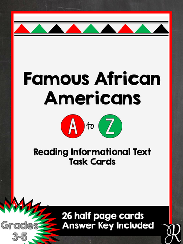A to Z Task Cards: Famous African Americans | Teaching Resources