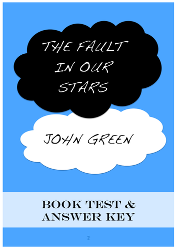 The Fault In Our Stars ~ BOOK TEST + Answer Key | Teaching Resources