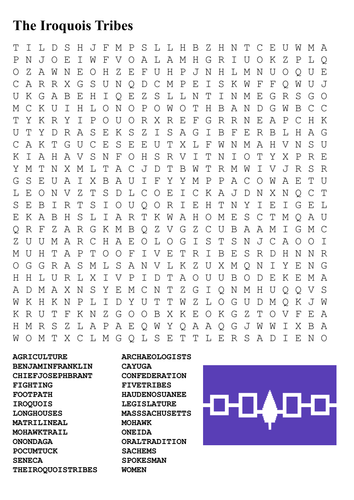 The Iroqusis Word Search | Teaching Resources