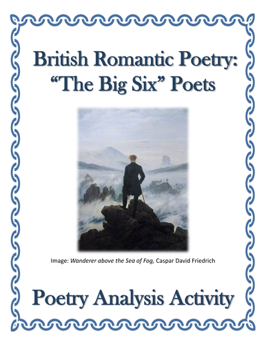 British Romantic Poetry Analysis Activity - The Big Six Poets by - UK ...