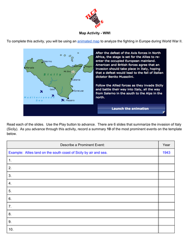Map Activity: World War I | Teaching Resources