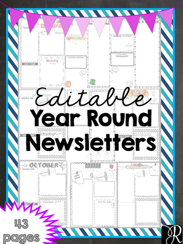 EDITABLE Yearly Newsletter | Teaching Resources