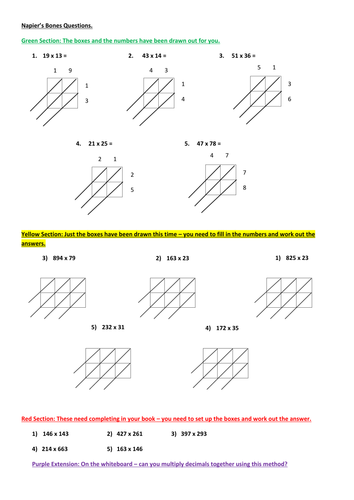 Napiers Bones Differentiated Worksheet by MissMather - Teaching ...