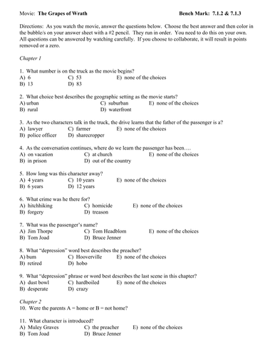 Movie Activity: The Grapes of Wrath | Teaching Resources