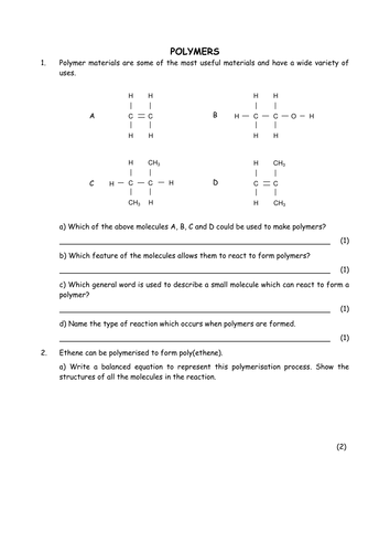 Polymers | Teaching Resources