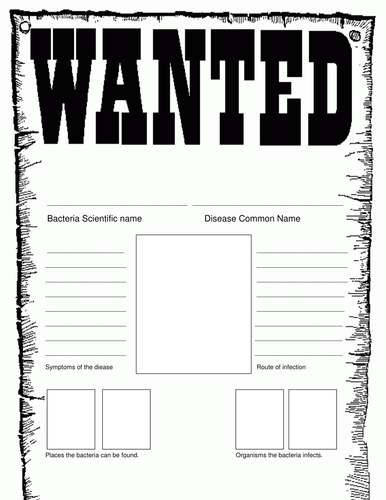 Bacteria Wanted Poster | Teaching Resources Bacteria Wanted Poster | Teaching Resources