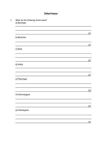 Biology: Inheritance | Teaching Resources