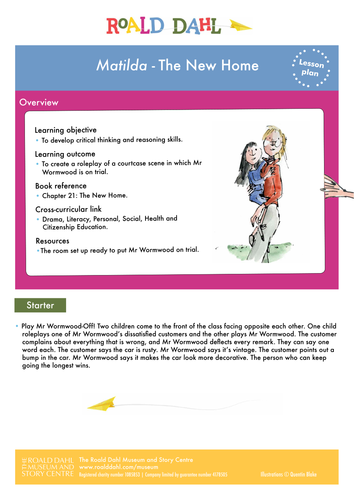 Roald Dahl's 'Matilda' - The New Home | Teaching Resources