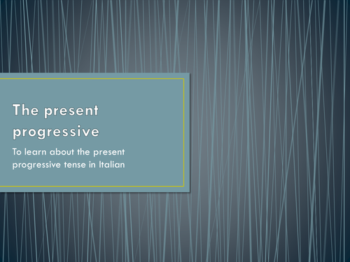 Present Progressive (Italian) | Teaching Resources