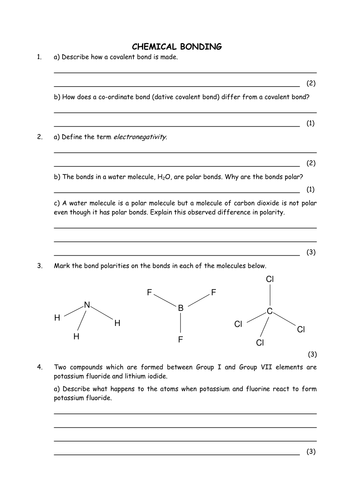 Chemistry: Chemical bonding | Teaching Resources