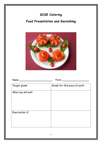WJEC Catering Food Presentation and Garnishing | Teaching Resources
