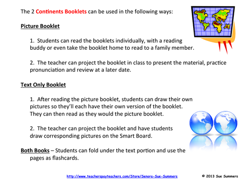 Continents Emergent Reader Booklets | Teaching Resources