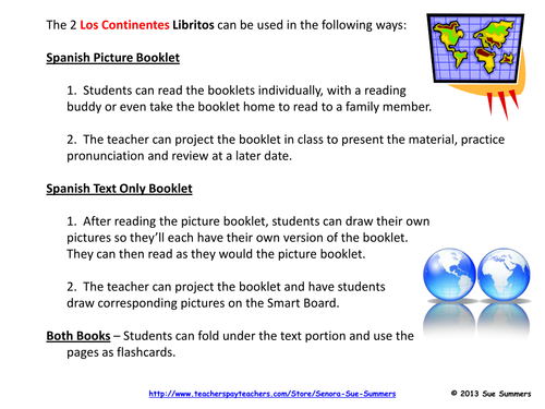 Continents in Spanish 2 Booklets - Los Continentes | Teaching Resources