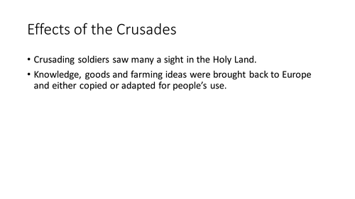 Effects of the Crusades | Teaching Resources