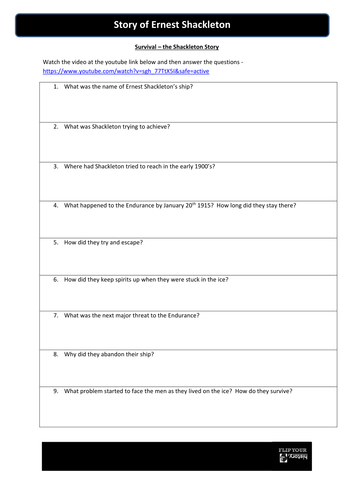 Survival - the Ernest Shackleton Story - flippedlearning WS with video ...