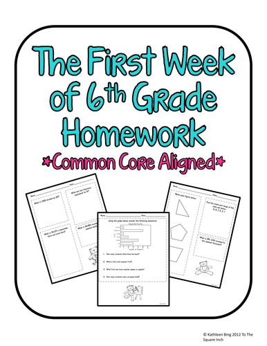 The First Week of 6th Grade Homework *Common Core Aligned* | Teaching ...