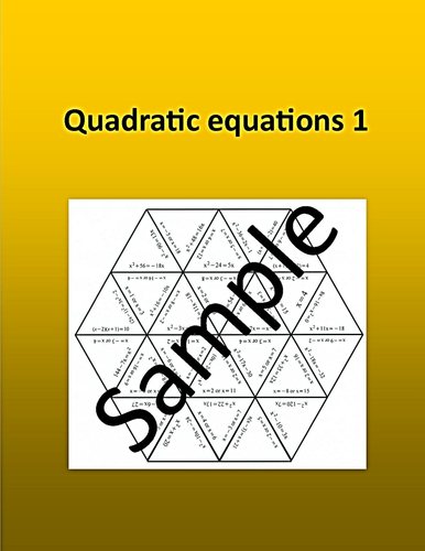 Quadratic equations 1 – Math puzzle | Teaching Resources