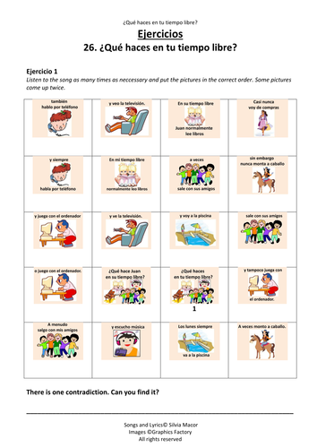 ¿Qué haces en tu tiempo libre? (Song about free time activities ...