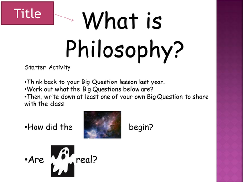 Philosophy introduction | Teaching Resources