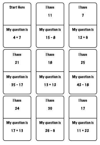 Addition and Subtraction Loop Cards | Teaching Resources