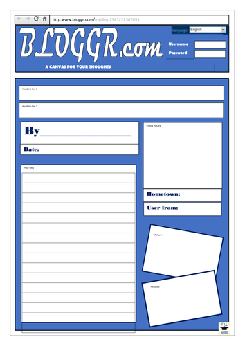 Social Media Blog Writing Template | Teaching Resources