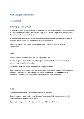 Intermediate 2 Computing Web Design Fundamentals Assessments ...
