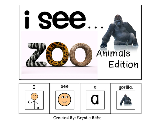 I see... Zoo Animal Easy Reader | Teaching Resources